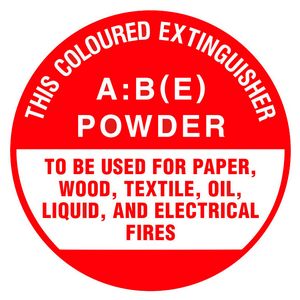 General :: Fire Extinguisher A:B(E) powder disc on HIPS