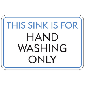 "Hand Washing only" Sink Decal